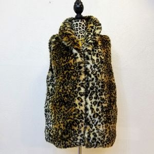 Cejon | Jackets & Coats | Vintage Cajon Faux Fur Animal Print Vest L ...